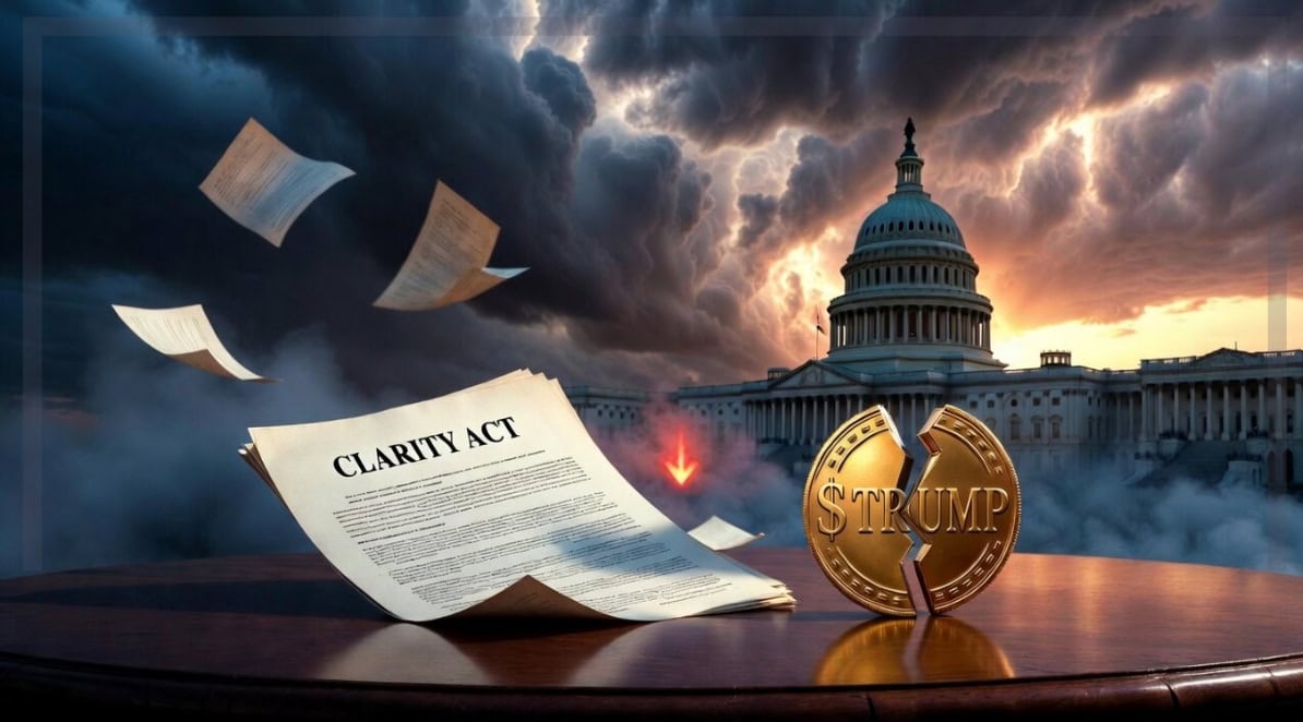 CLARITY Act Stalls as Trump’s Memecoin Crashes 14% After Mar-a-Lago ...